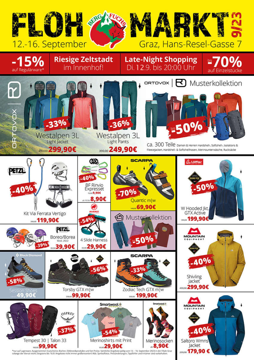 Bergfuchs Graz Flohmarkt und Bergfuchs Wien Outlet! | BERGFUCHS Shop ...